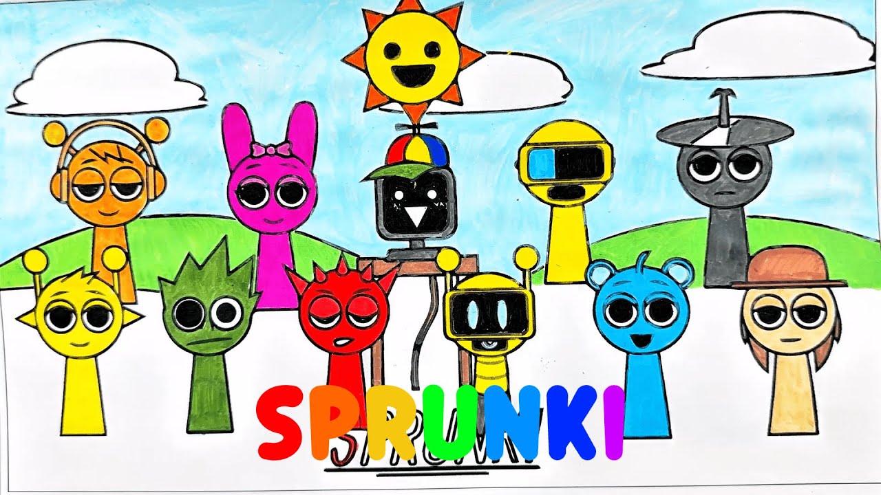 SPRUNKI New Coloring Pages How to Color All ORIGINAL SPRUNKI - YouTube