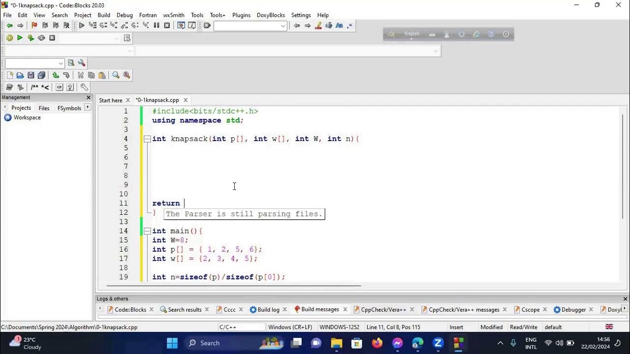 5.3 0/1 Knapsack (Code - Bottom Up DP) - YouTube