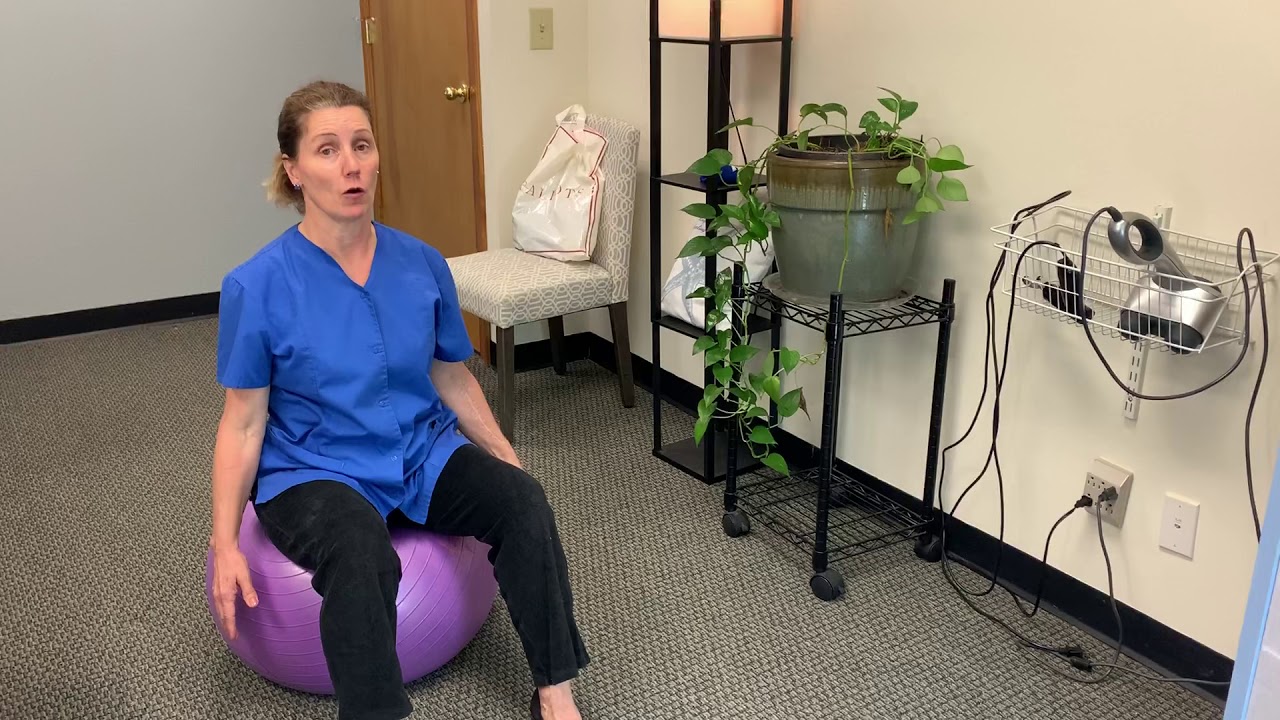 Postural Stability ball core balance exercise demonstration - YouTube