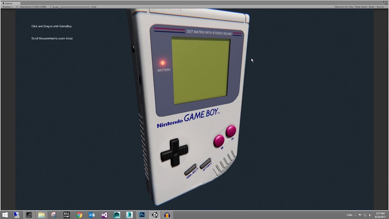 Nintendo Game Boy - 1989 (Rendered in Unity 2017) - YouTube