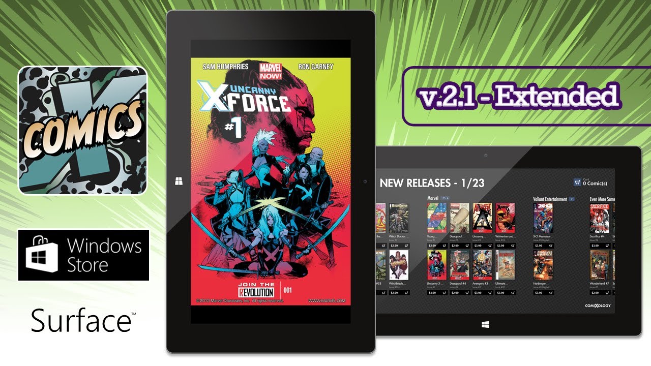 Comics by ComiXology v.2 on Surface Tablet with Windows RT - Extended ...