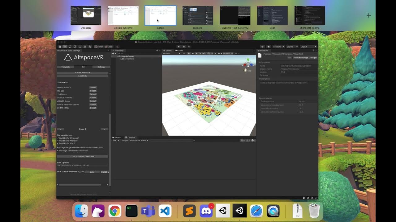 How to Upgrade the Altspace World Building Toolkit (Unity Uploader) on Mac - YouTube