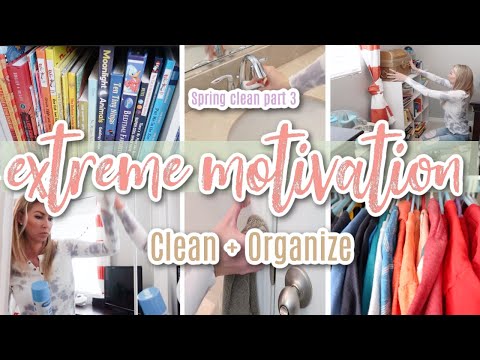 EXTREME CLEAN WITH ME // SPRING CLEAN PART 3 // KATIE SARAH // SAHM CLEANING ROUTINE