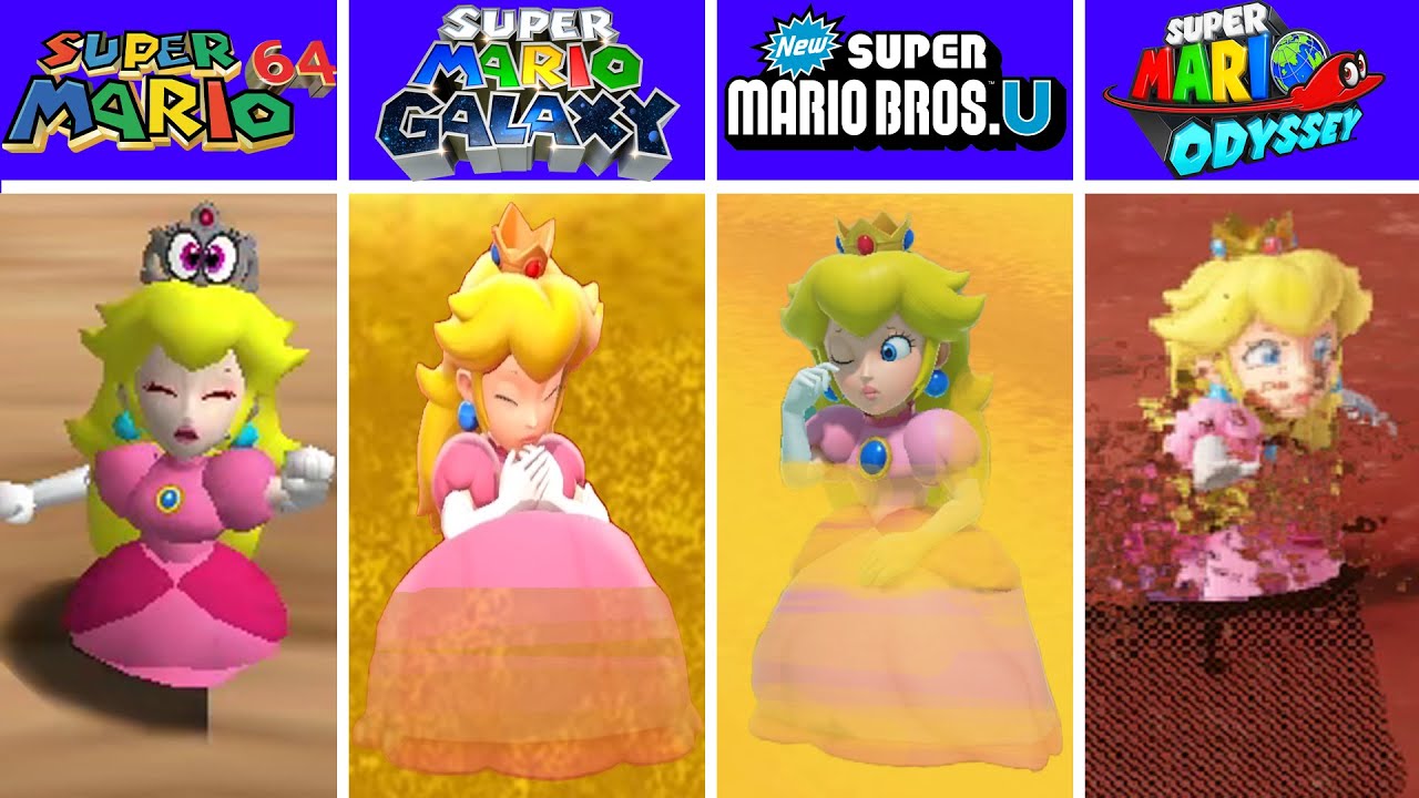 Evolution of Princess Peach Falling Dying in Quicksand, Super Mario ...