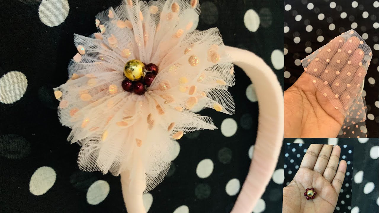 How different ways we can make net fabric flower//its simple and more ...