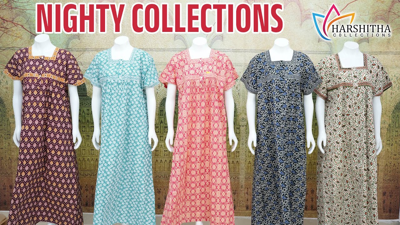 Designer Nighty Collections | Harshitha Collections - YouTube