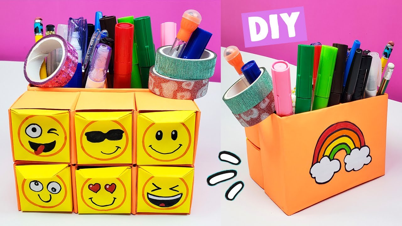 DIY MINI ORGANIZADOR DE EMOJIS 😎 BACK TO SCHOOL #BACKTOSCHOOL - YouTube