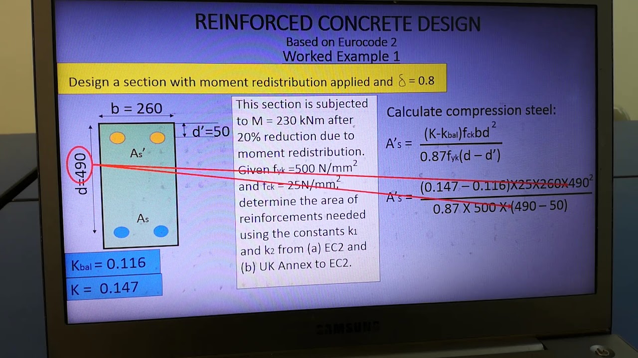 16B Worked Example On Moment Redistribution - YouTube