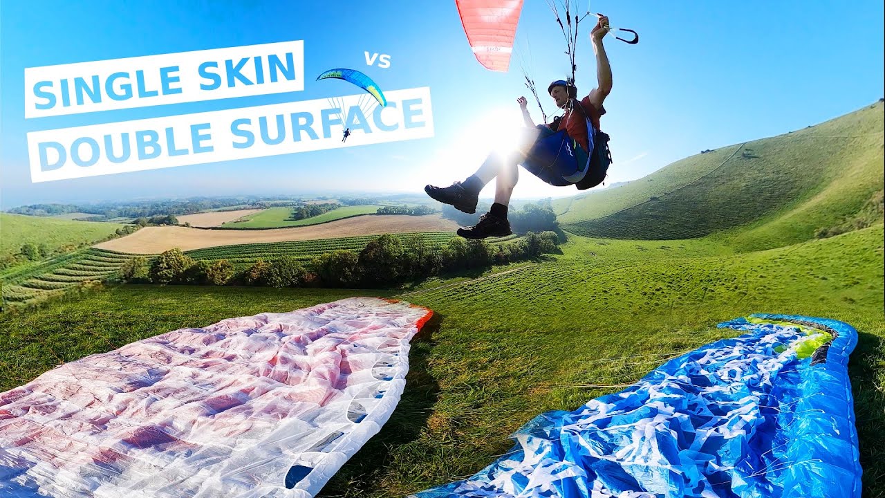 SINGLE SKIN & DOUBLE SURFACE Lightweight Paraglider Hike and Fly - YouTube