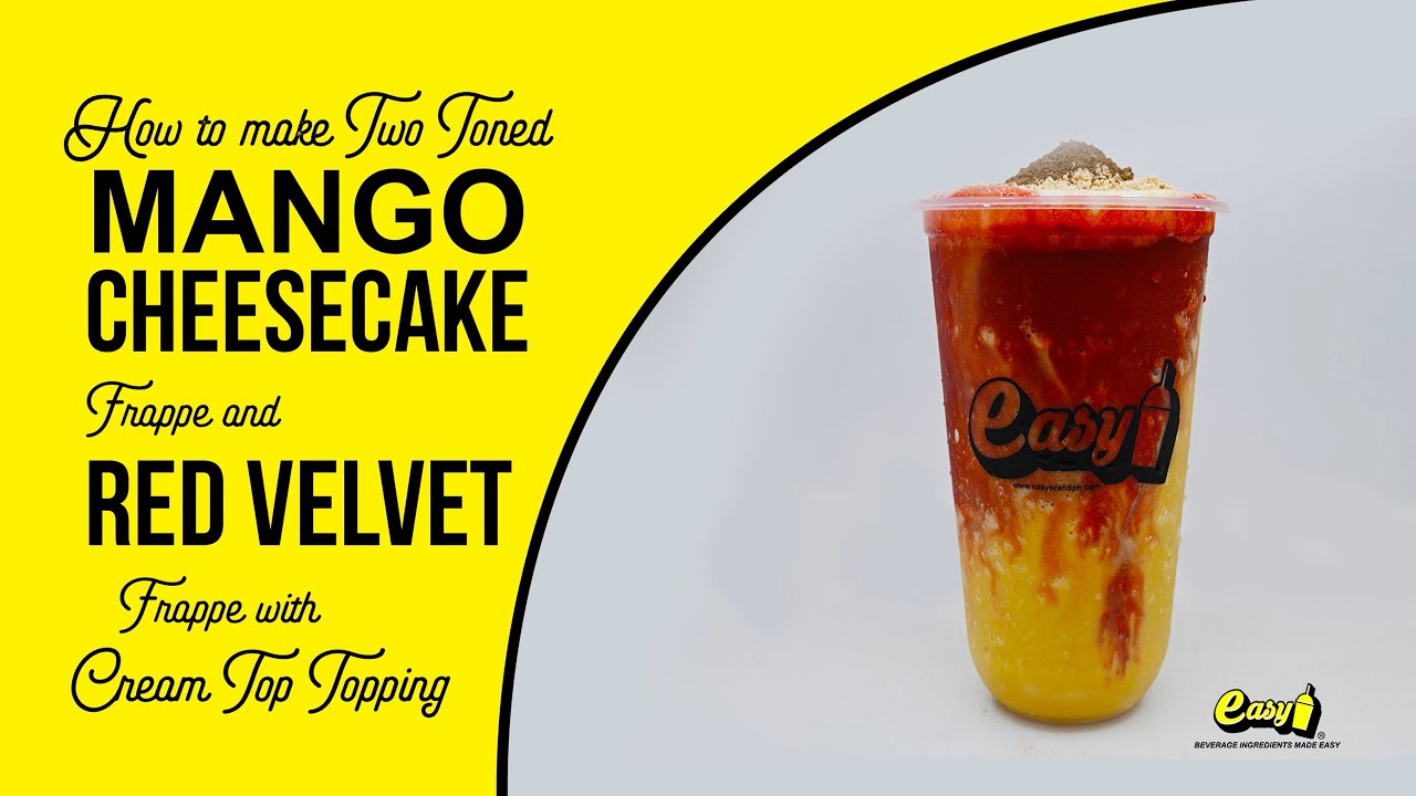 How to make Two Toned Mango Cheesecake Frappe and Red Velvet Frappe ...