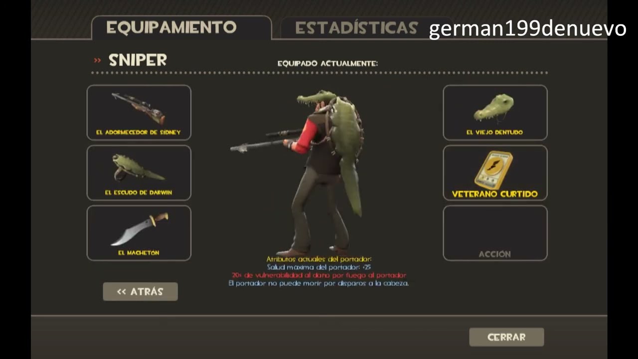 TF2 - Crafting Sniper Hat Ol Snaggletooth/El dentudo - YouTube