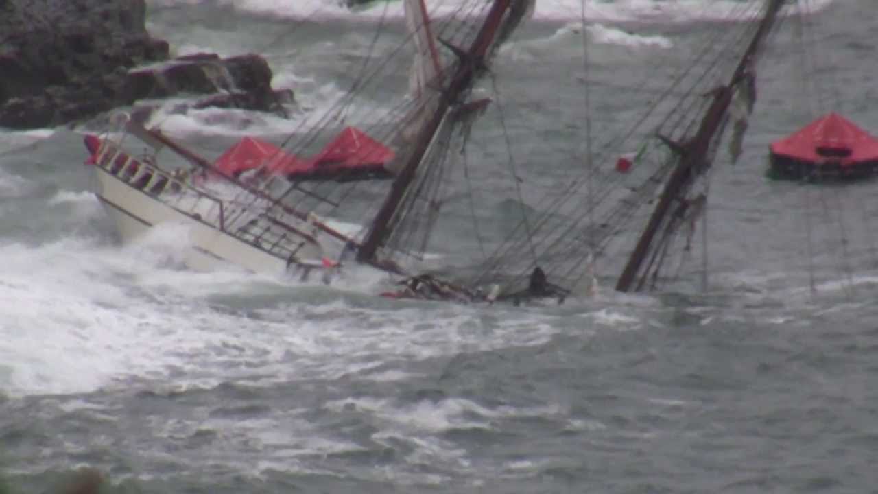 Astrid Tall Ship sinking on Cork Coast between Kinsale & Oysterhaven ...