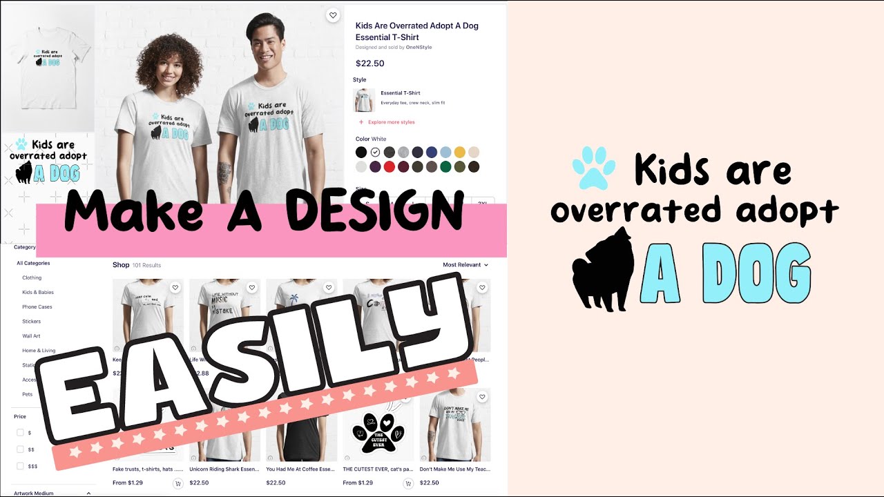 How to easily make a design on Redbubble in 5 steps - YouTube