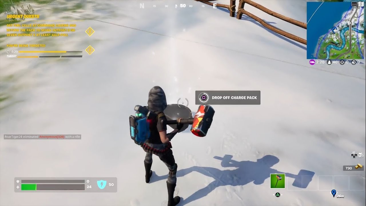 Return the backpack at least half-full to Seven Outpost II or Seven ...