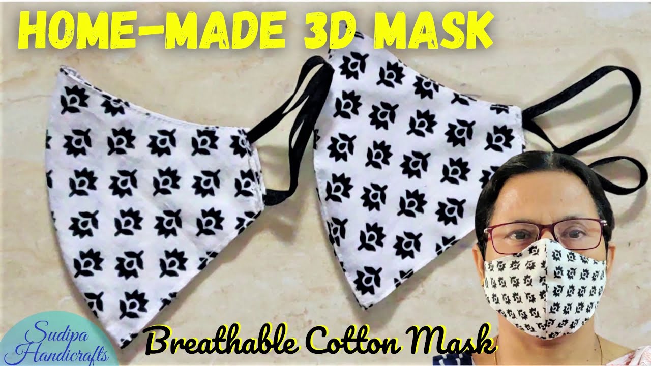 Homemade 3D mask | Cotton breathable mask | Very easy mask making| DIY ...
