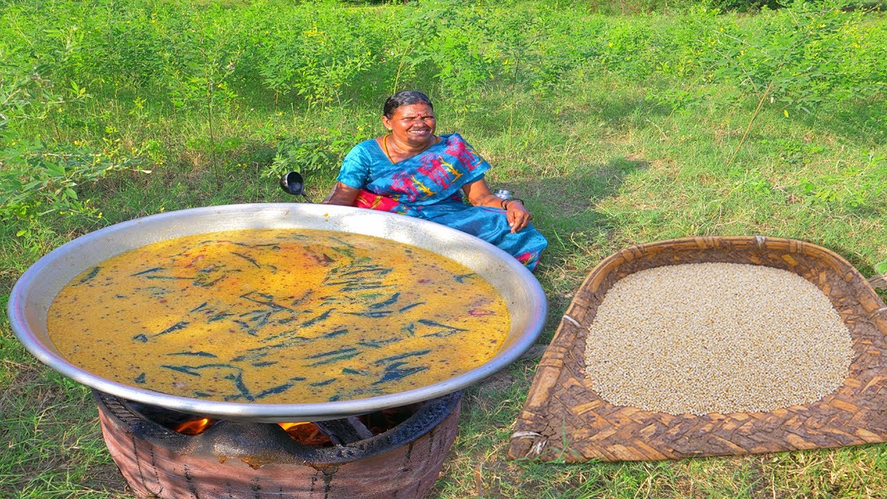 Traditional !! Pearl Millet Kulambu | Traditional Cooking | Village ...