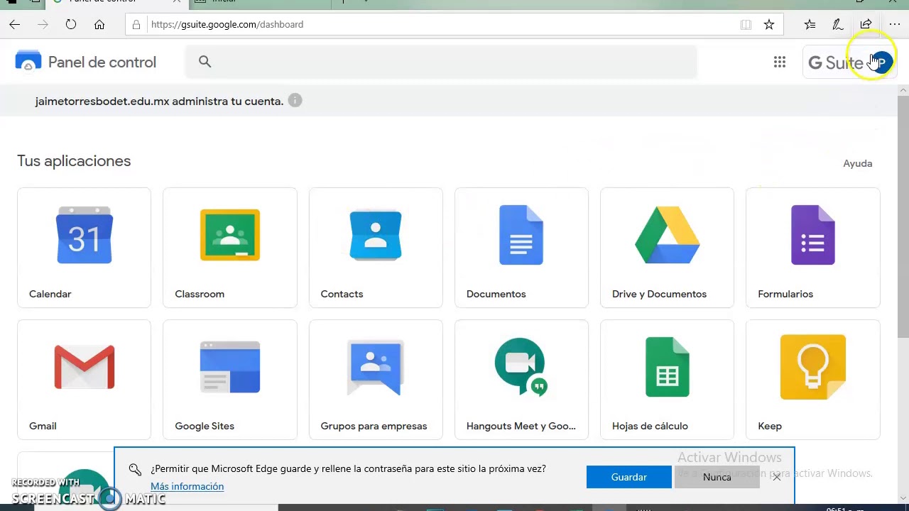 Como ingresar a Gsuite para profesores - YouTube