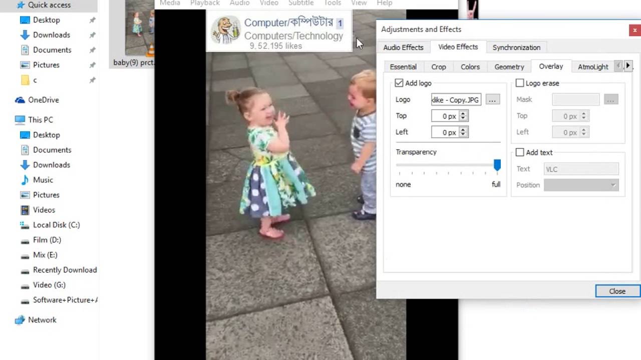 How To Add Logo & Remove Watermark Using VLC Media Player - YouTube