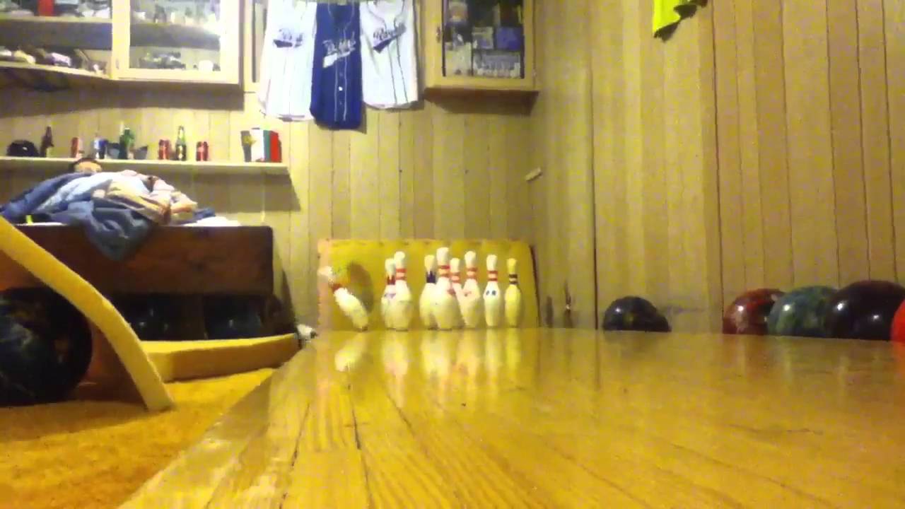 Basement bowling 3 - YouTube