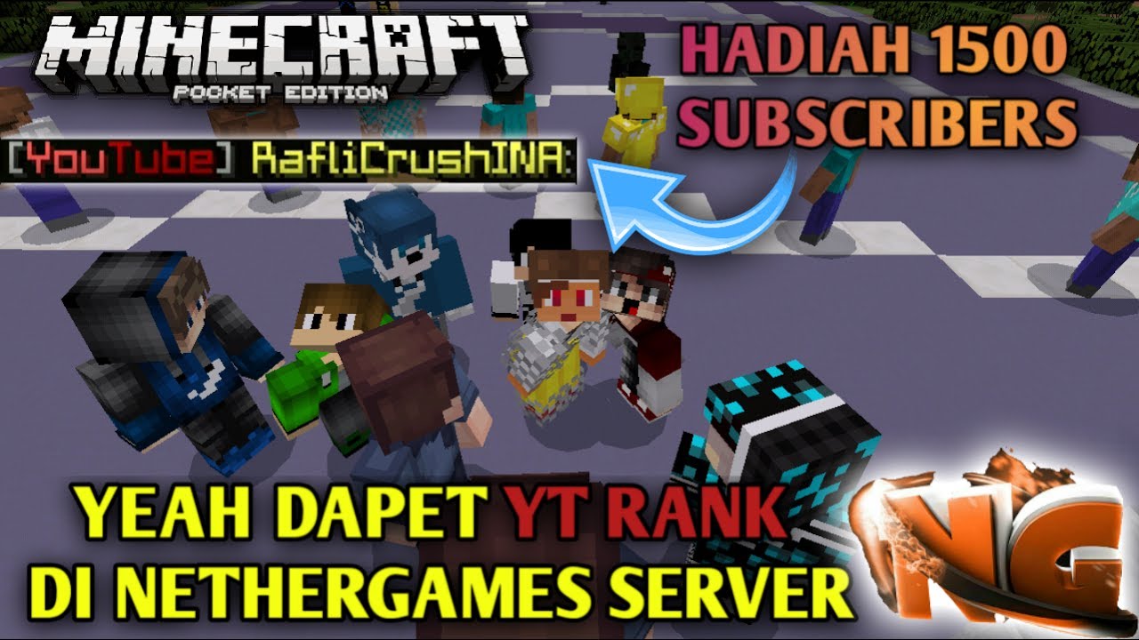 Akhirnya Dapat "YT Rank" Di Server NETHERGAMES - MINECRAFT POCKET ...