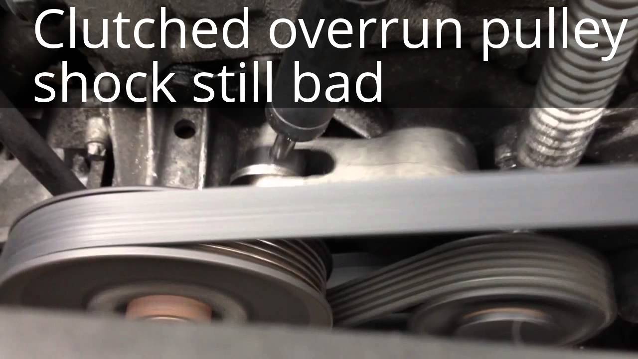 Mercedes 350SDL clutched alternator pulley OAP retrofit - YouTube