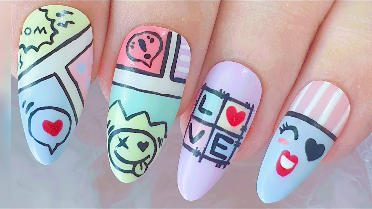 Self Nail Art Design no.21 | gel nail - YouTube