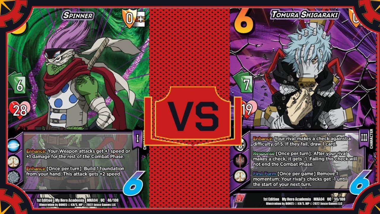 Fight! Spinner VS Shigaraki Tomura III - My Hero Academia Card Game - YouTube