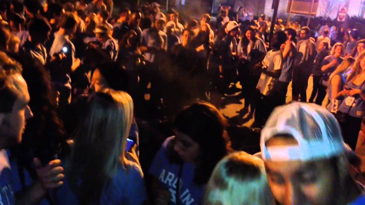 Rushing Franklin St. After UNC defeats Duke 74-66 - YouTube