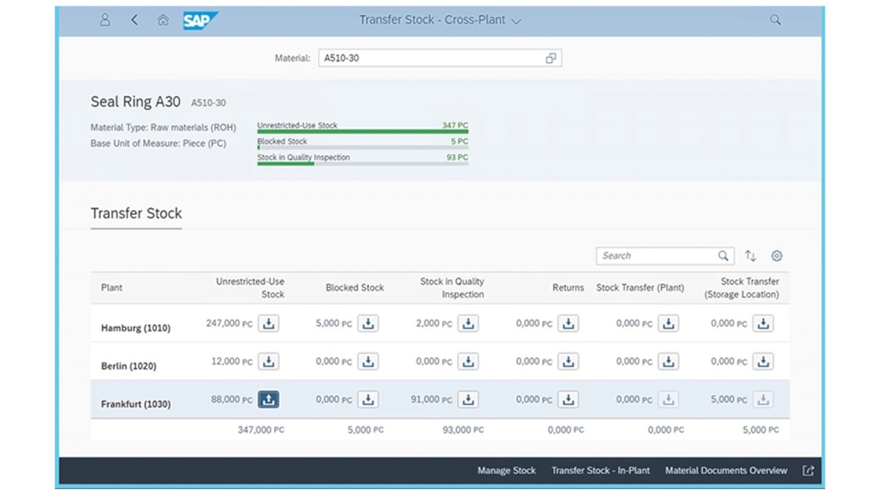 SAP Fiori App Transfer Stock Cross Plant | SAPNotes - YouTube