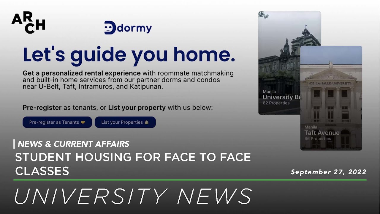 Student Housing for F2F | DLSU News - YouTube