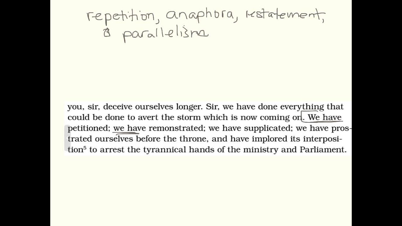 Henry-parallel, repetition, anaphora, restatement - YouTube
