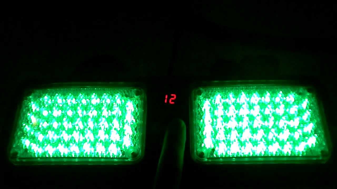 Green 86 LED Super Bright Car/Truck Emergency Dash Visor Strobe Light ...