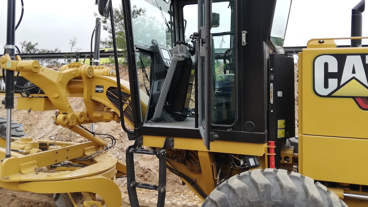 Brand new Caterpillar 140 Grader interior - YouTube