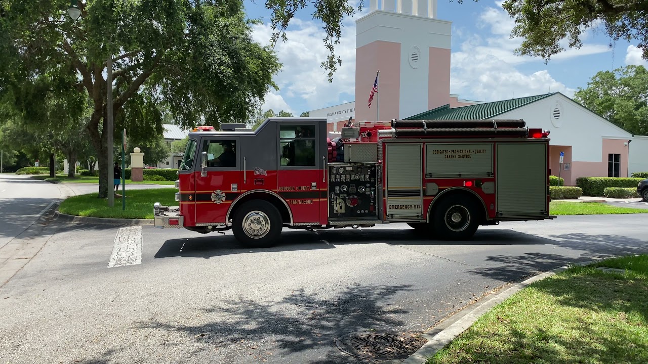 Osceola County Fire Rescue Engine 72 Spare Responding to Fire Alarm ...