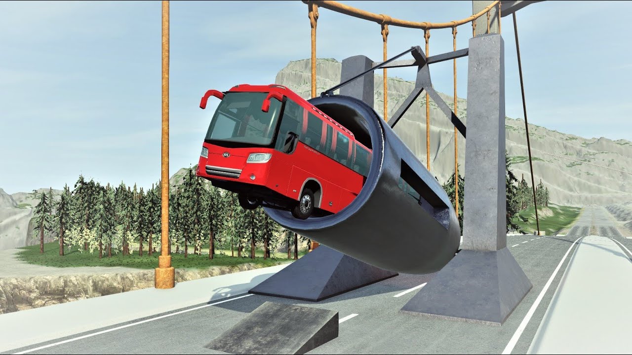 Cars vs big gun BeamNG.Drive - YouTube
