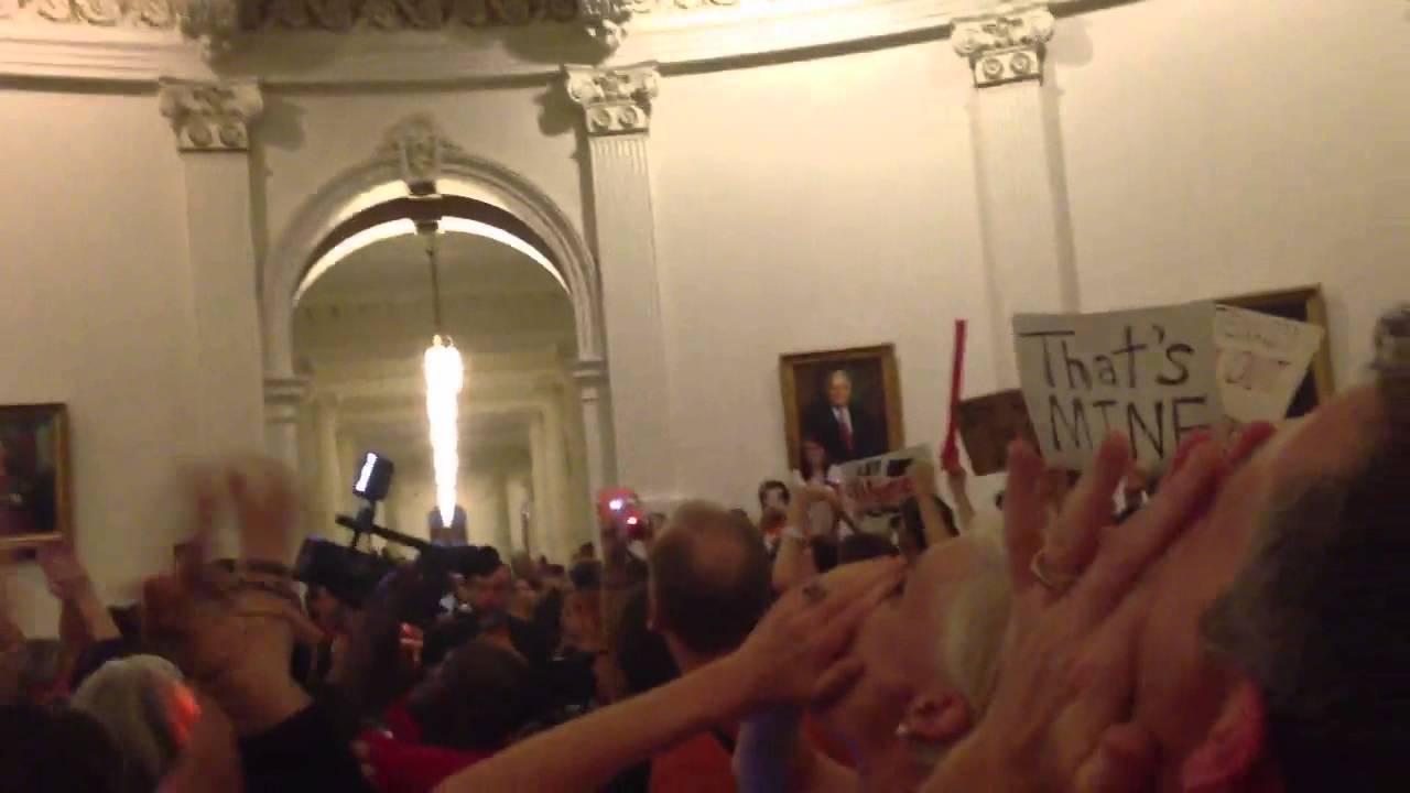 Protestors of Texas anti abortion bill Senate Bill 5 rally inside the ...
