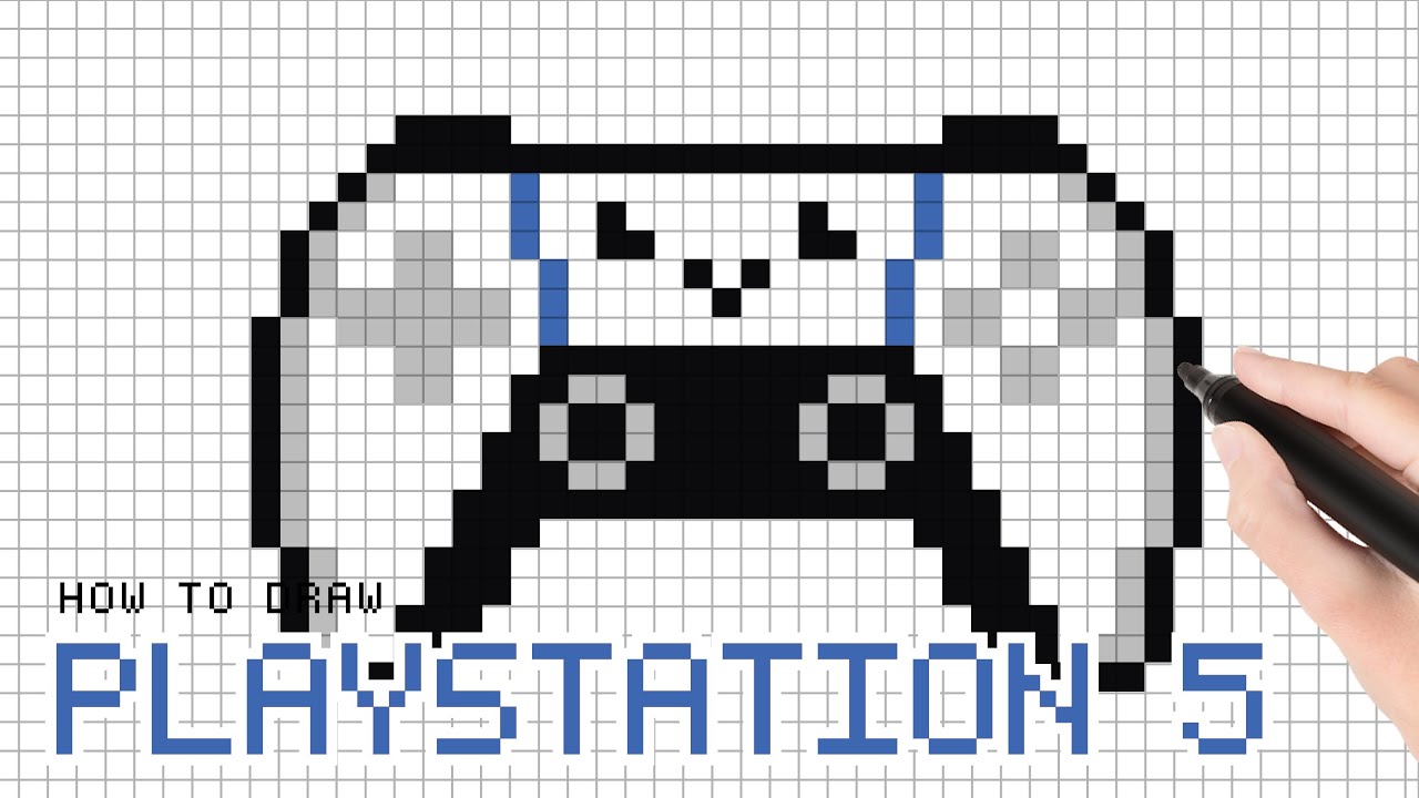 Cara menggambar Playstation 5 | Easy Pixel Art - YouTube