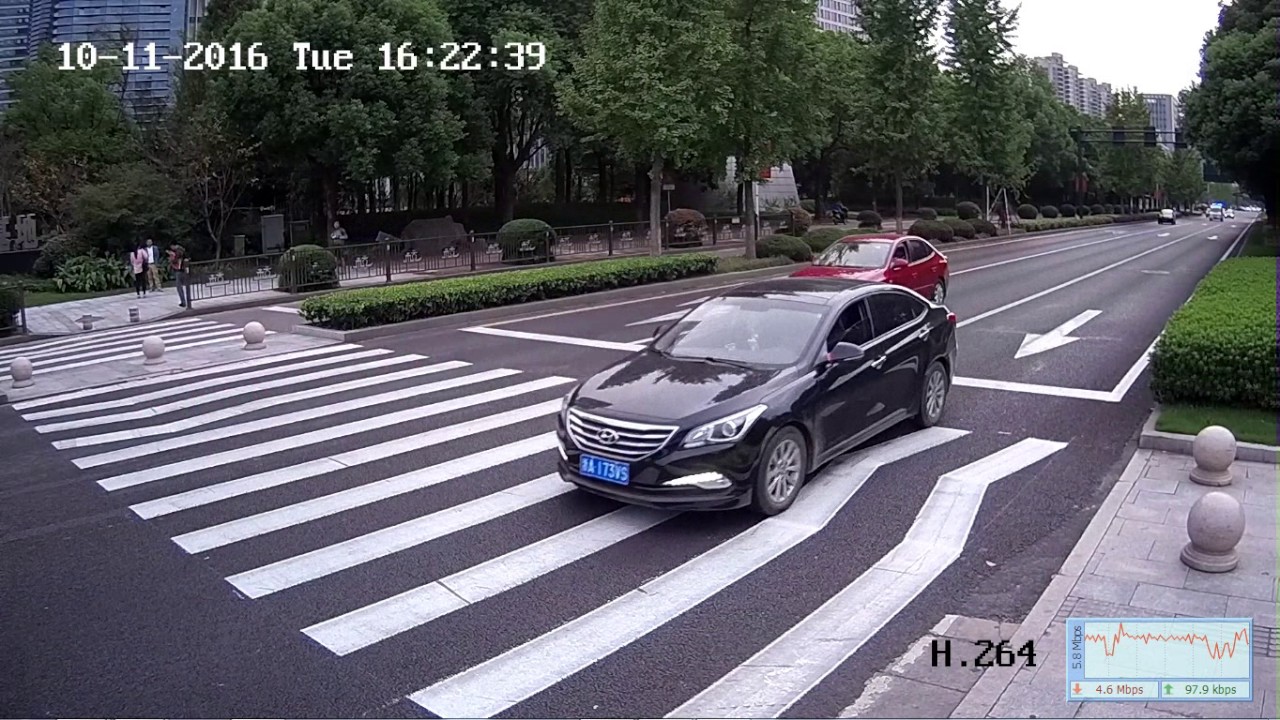 Hikvision H265+ -- H264 vs H265 mucho movimiento cruce 1 - YouTube