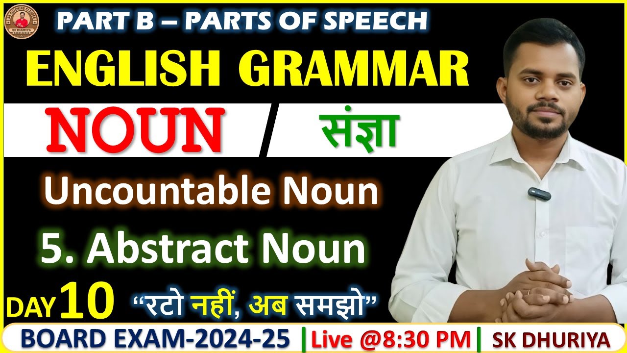 English grammar | parts of speech | noun | abstract noun | uncountable ...
