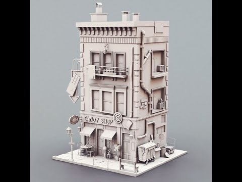 3d max candy shop modeling - YouTube