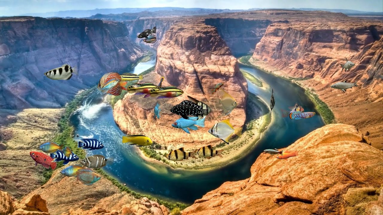 Grand Canyon Digital Fish Aquarium (4K 60FPS) Relaxing Screensaver ...