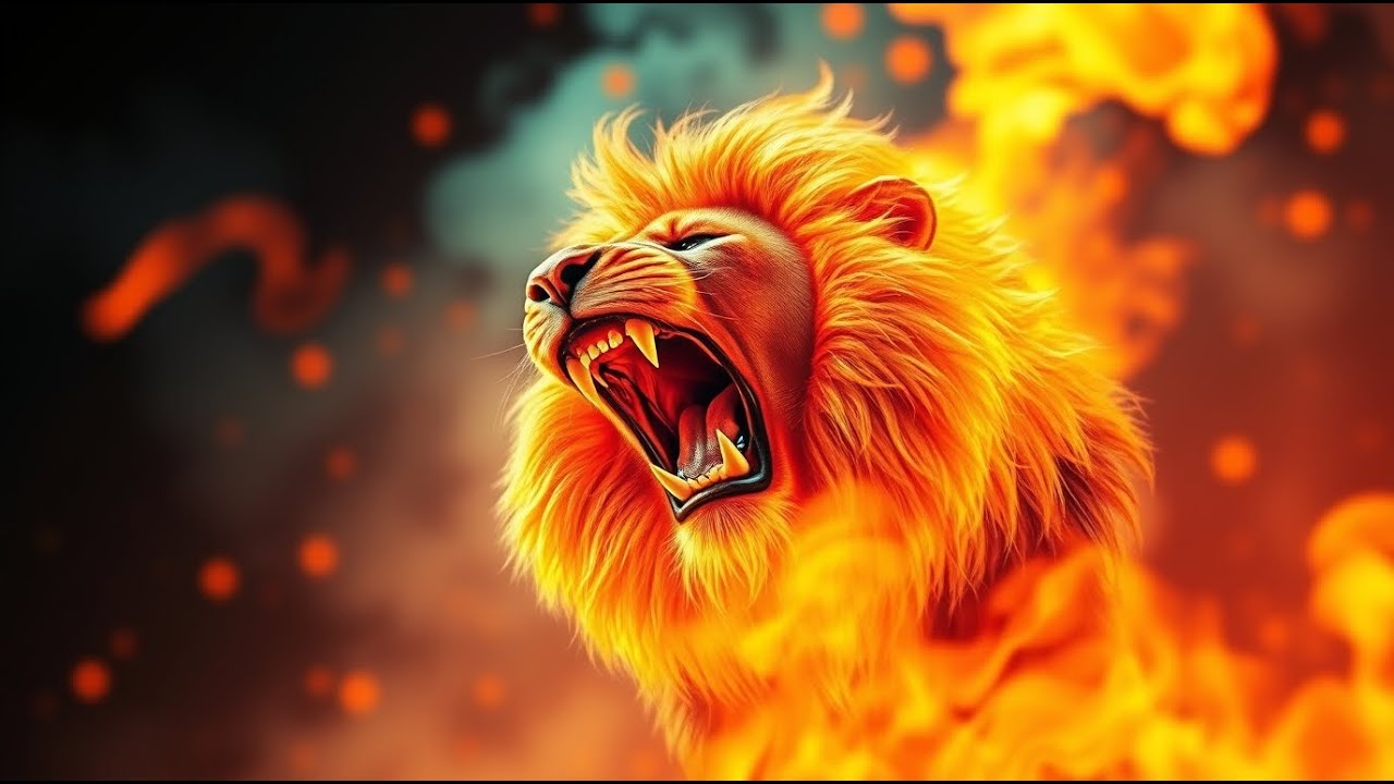 Experience Stunning Lion Roaring AI & VFX Combined Fire Water Smoke # ...