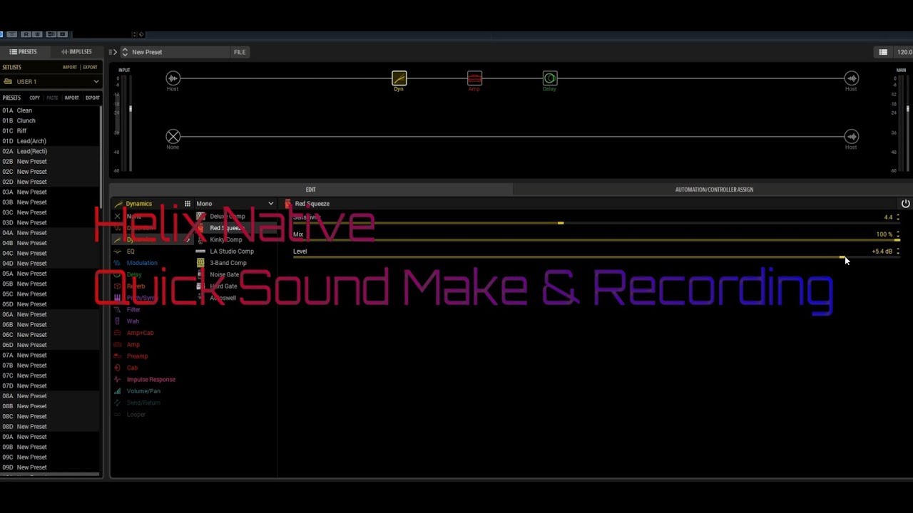 Helix Native "Quick Sound Make & Recording" - YouTube
