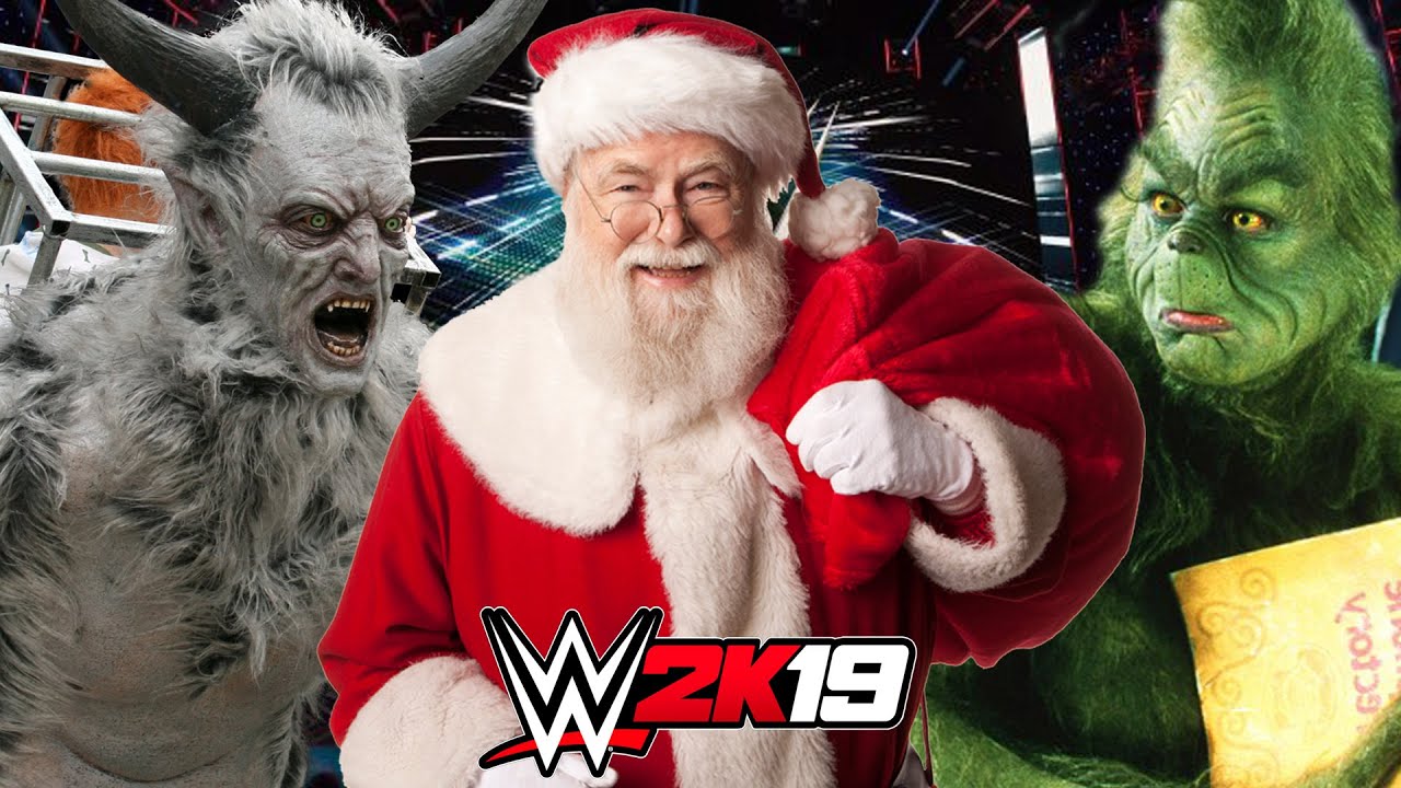 SANTA CLAUS vs THE GRINCH vs KRAMPUS | WWE 2K19 - YouTube