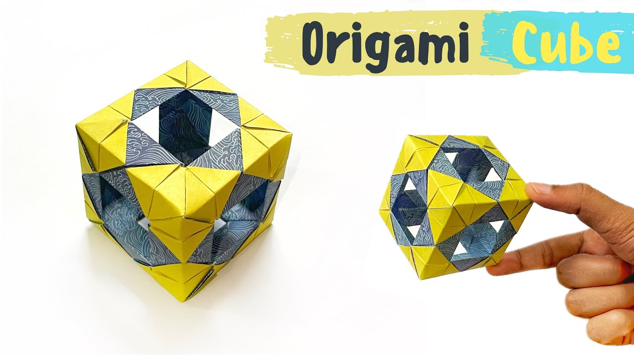Origami Cube | How To Fold An Origami Open Cube | Modular Origami | Art ...