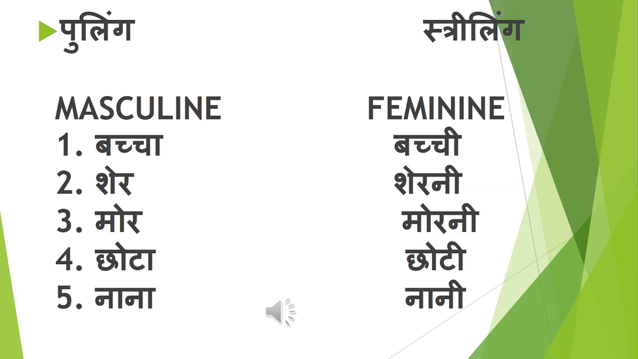HINDI GRAMMAR GENDER - YouTube
