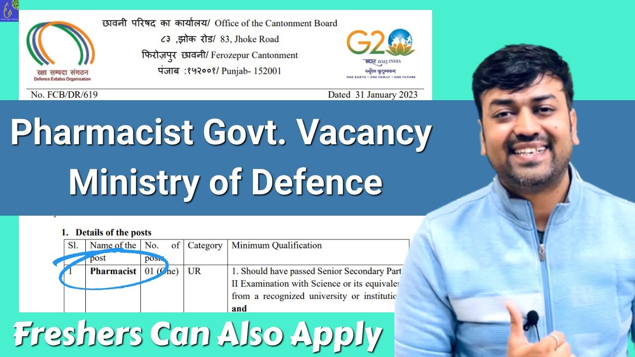 Pharmacist Govt. Recruitment 2023 || Pharma Job || govt pharmacist ...