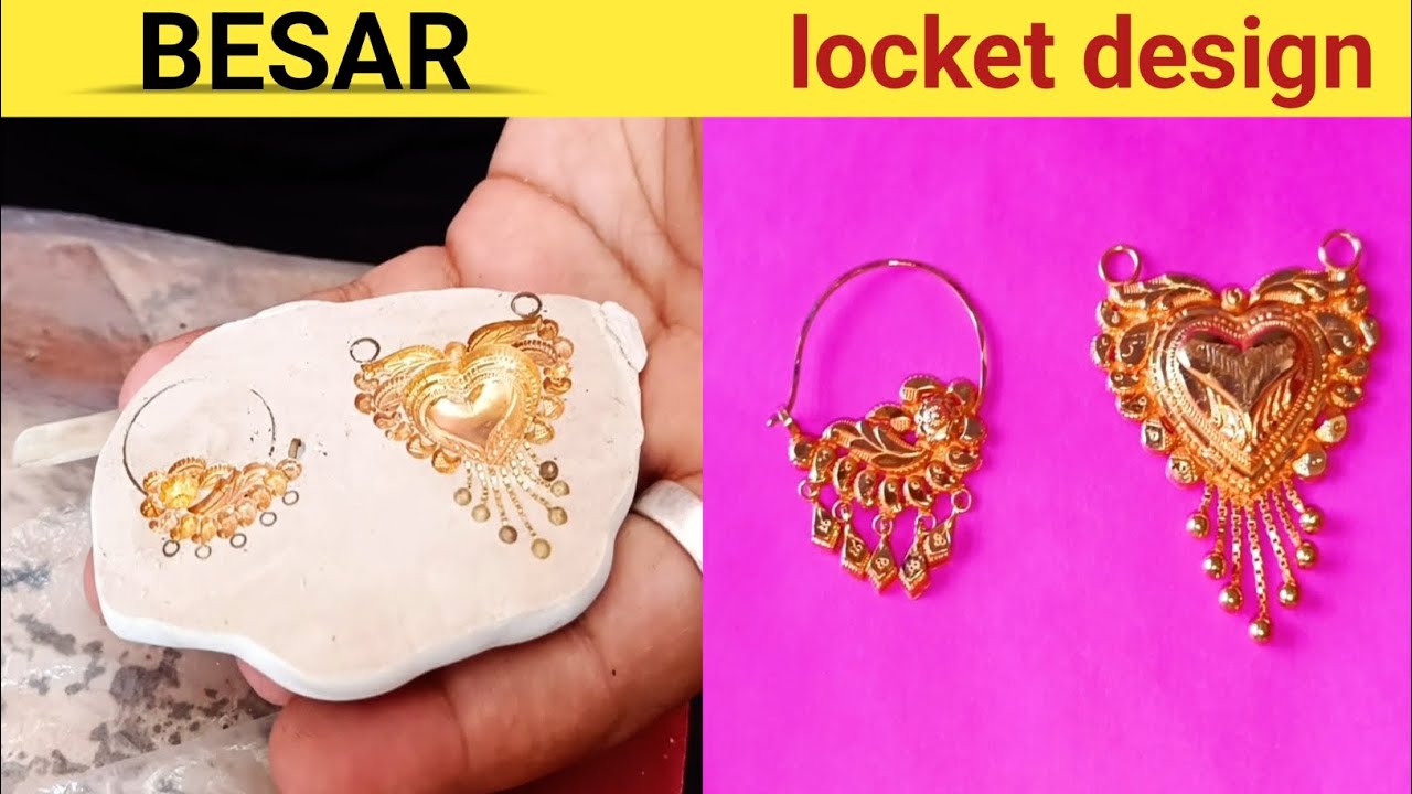 locket design | besar design | gold jewellery handmade locket - YouTube