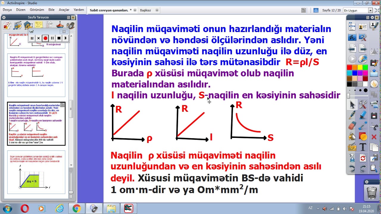 Elektrik cərəyanı Cərəyan şiddəti Om qanunu Ardıcıl və paralel birləşmə ...