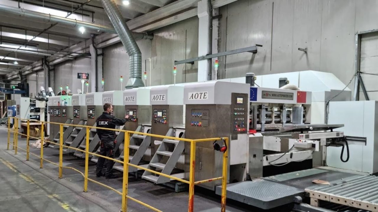 AOTE,ATFG-IV(Fixed Type) Flexo Folder Gluer in Line working in Europe ...